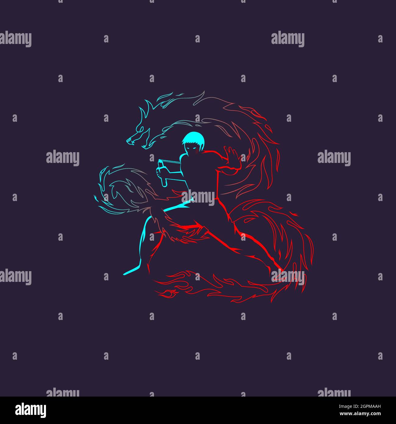 Kung Fu Man vector illustration design element, can be used as logo or ...