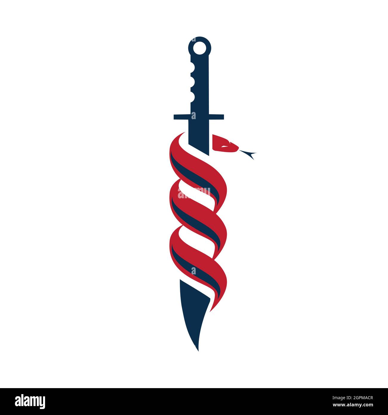 Combat knife and Snake concept for emblem or design element Stock ...
