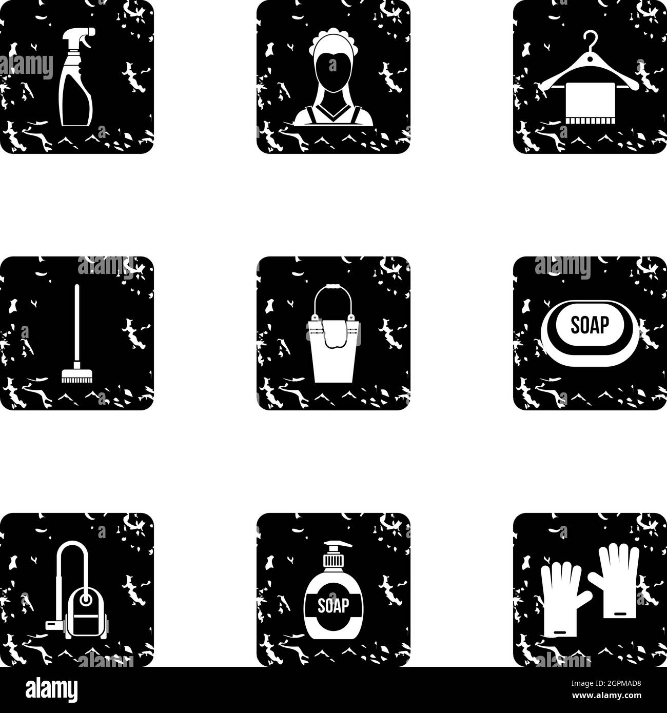 Cleaning tool illustration vector Black and White Stock Photos & Images ...