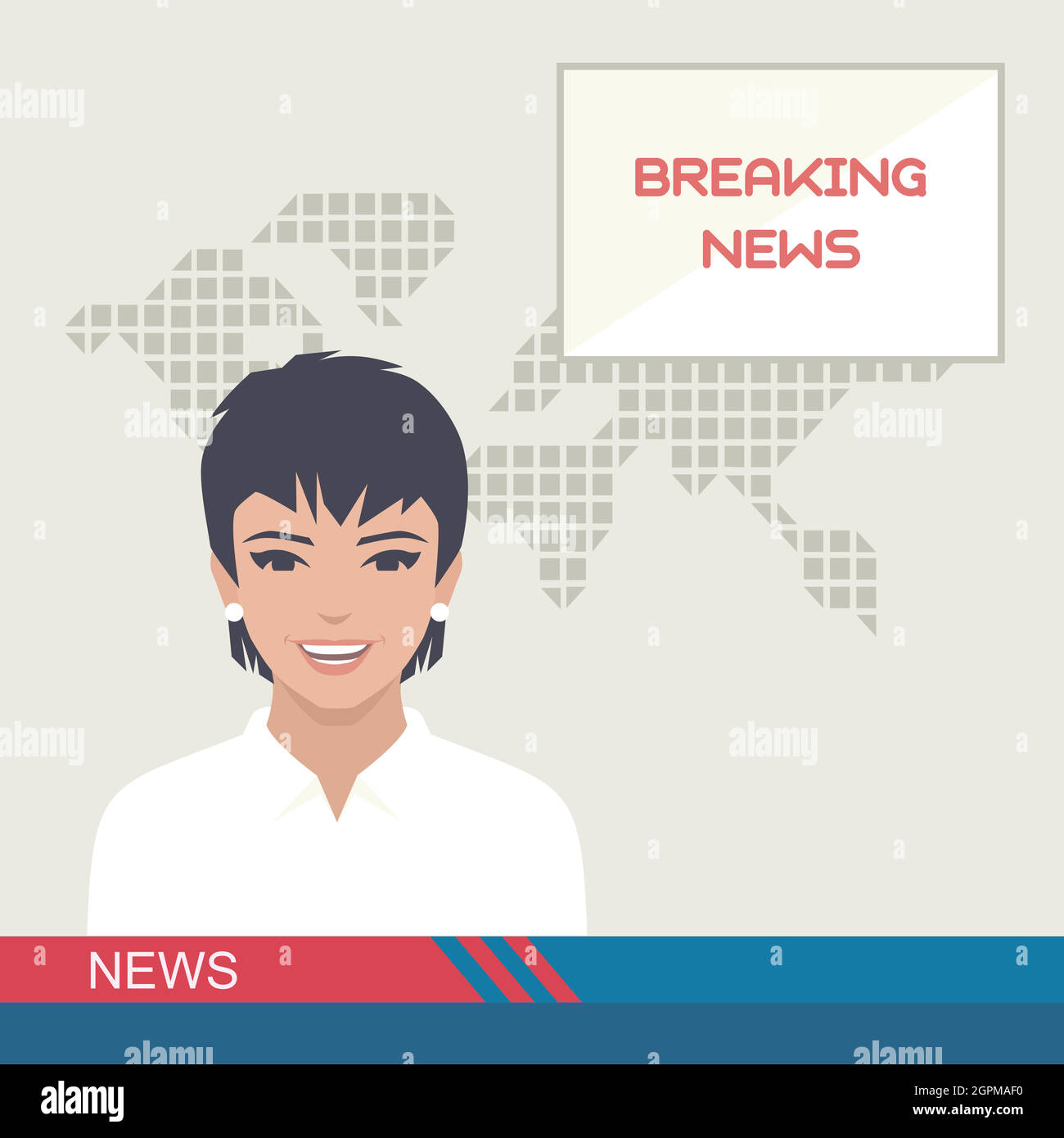 Breaking news presenter tv Stock Vector Images - Alamy