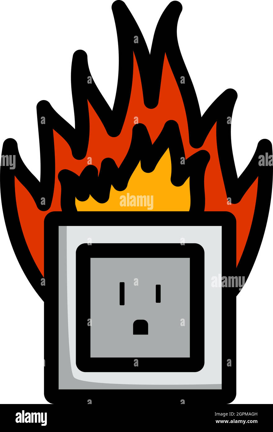 Electric Outlet Fire Icon Stock Vector Image & Art - Alamy