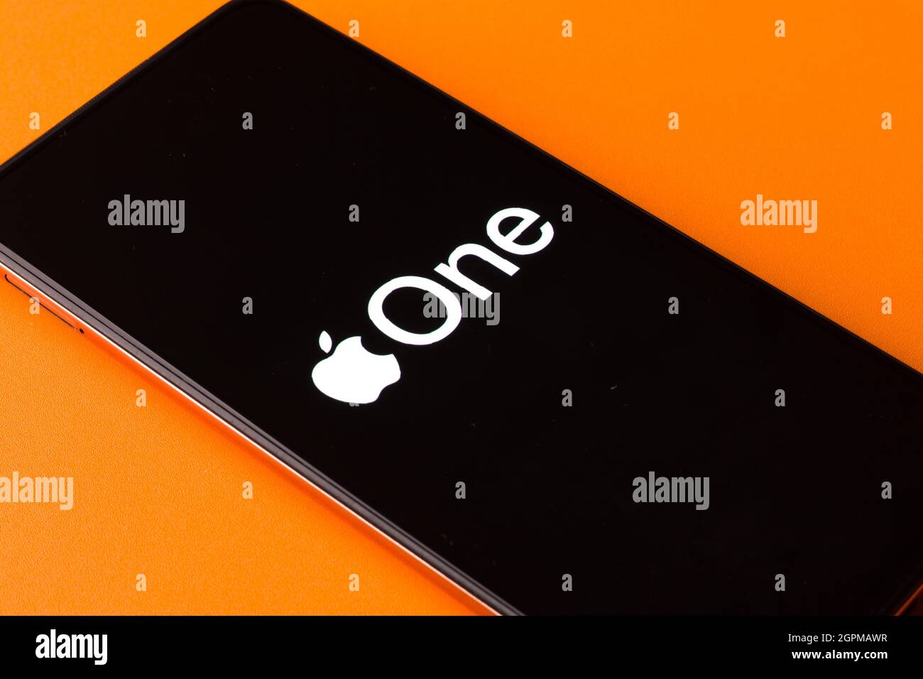 West Bangal, India - September 28, 2021 : Apple one logo on phone ...