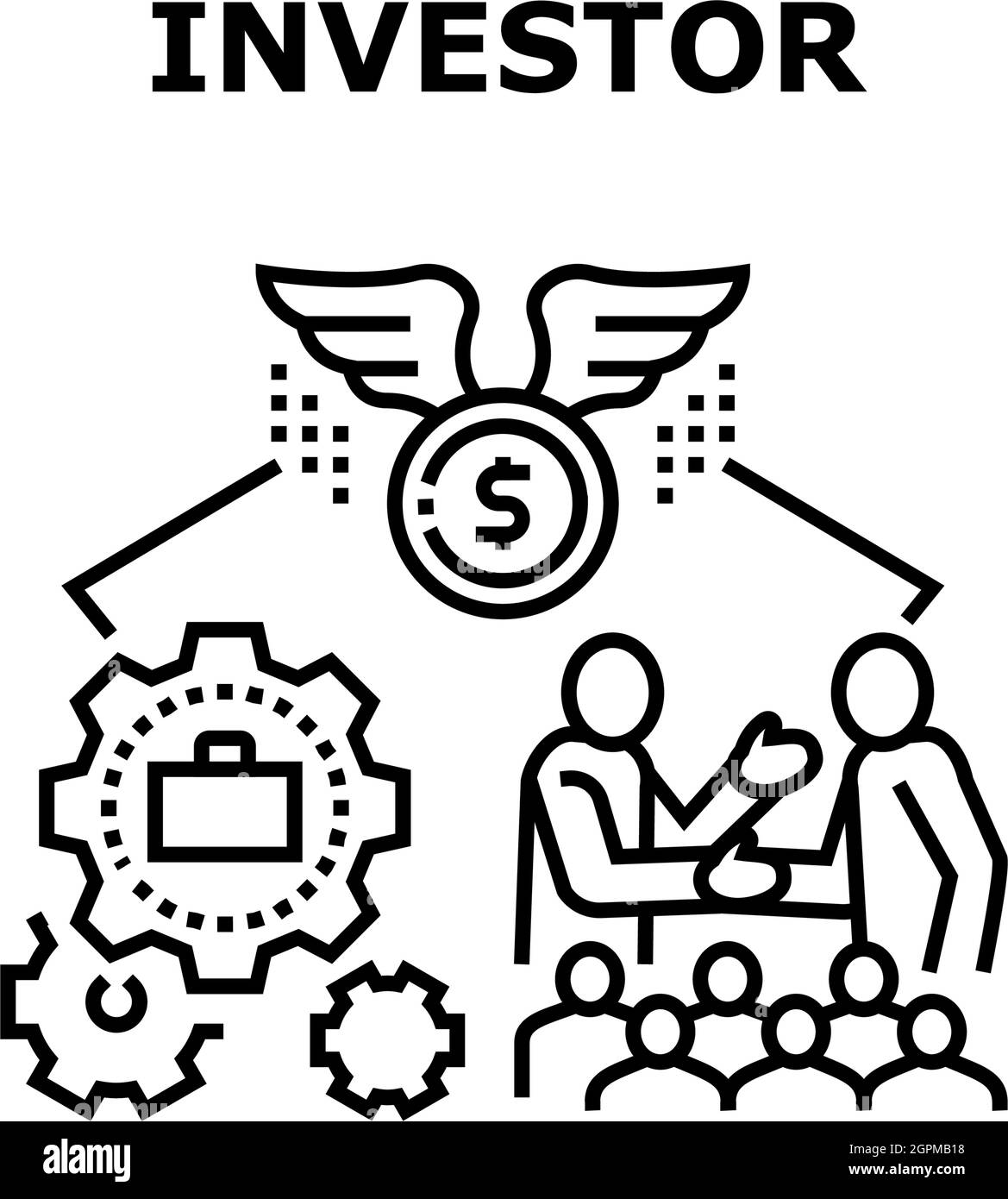 Investor Businessman Concept Color Illustration Stock Vector Image ...