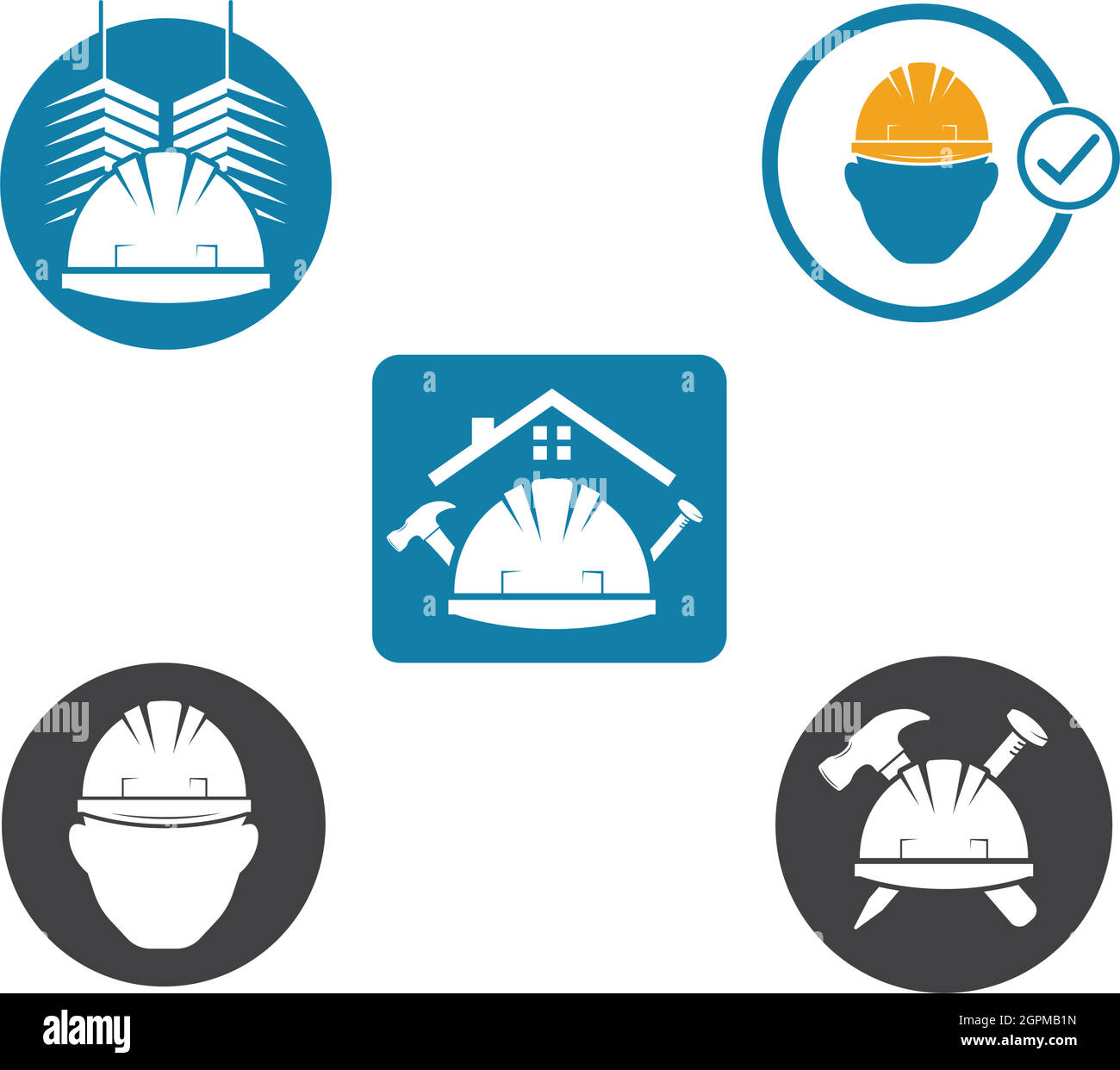 Helmet design construction work Stock Vector Images - Alamy