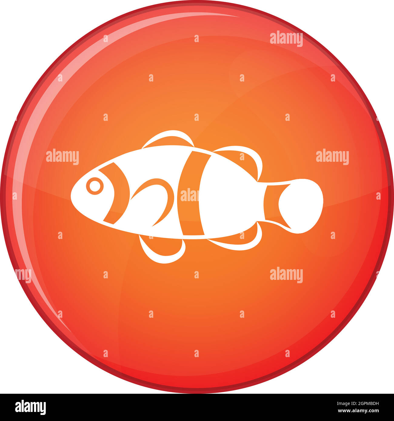 Cute clown fish icon, flat style Stock Vector Image & Art - Alamy