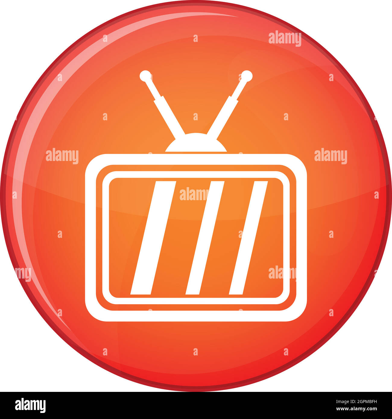 Retro TV icon, flat style Stock Vector Image & Art - Alamy