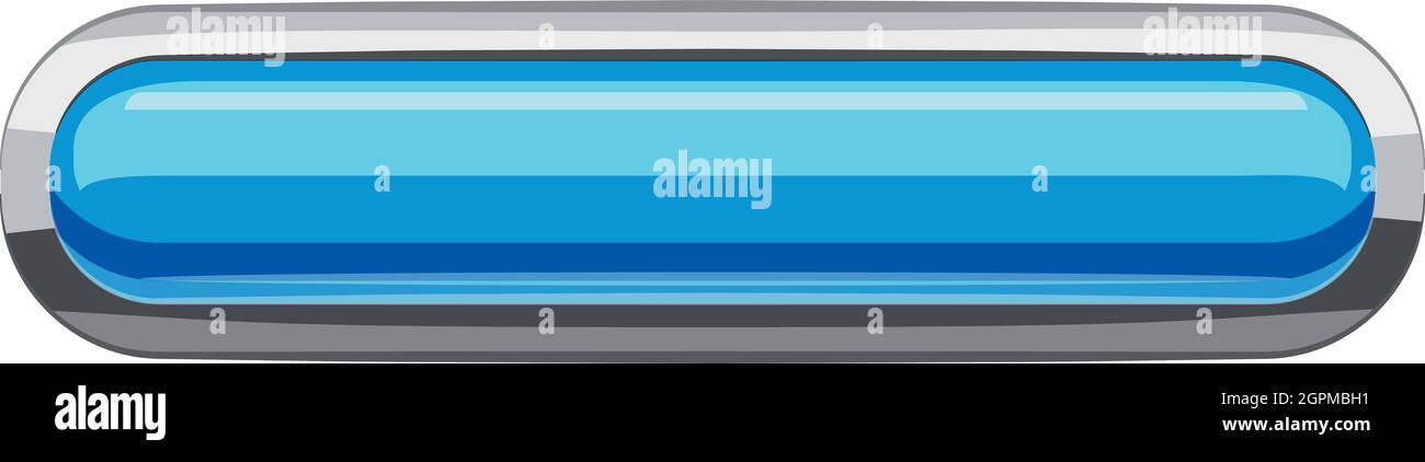 Sky blue rectangular button icon, cartoon style Stock Vector Image ...