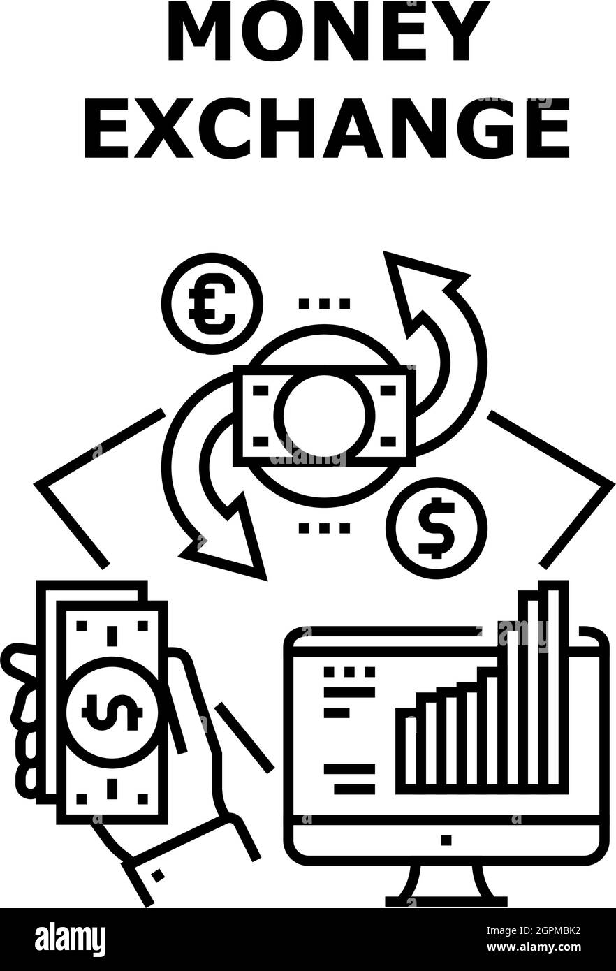 Money Exchange Vector Concept Color Illustration Stock Vector Image ...