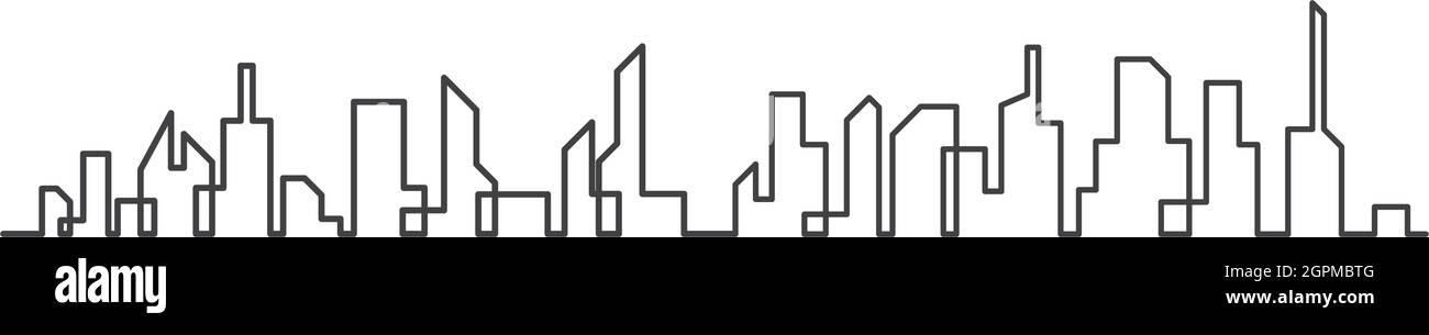 real estate modern city building line vector template Stock Vector ...