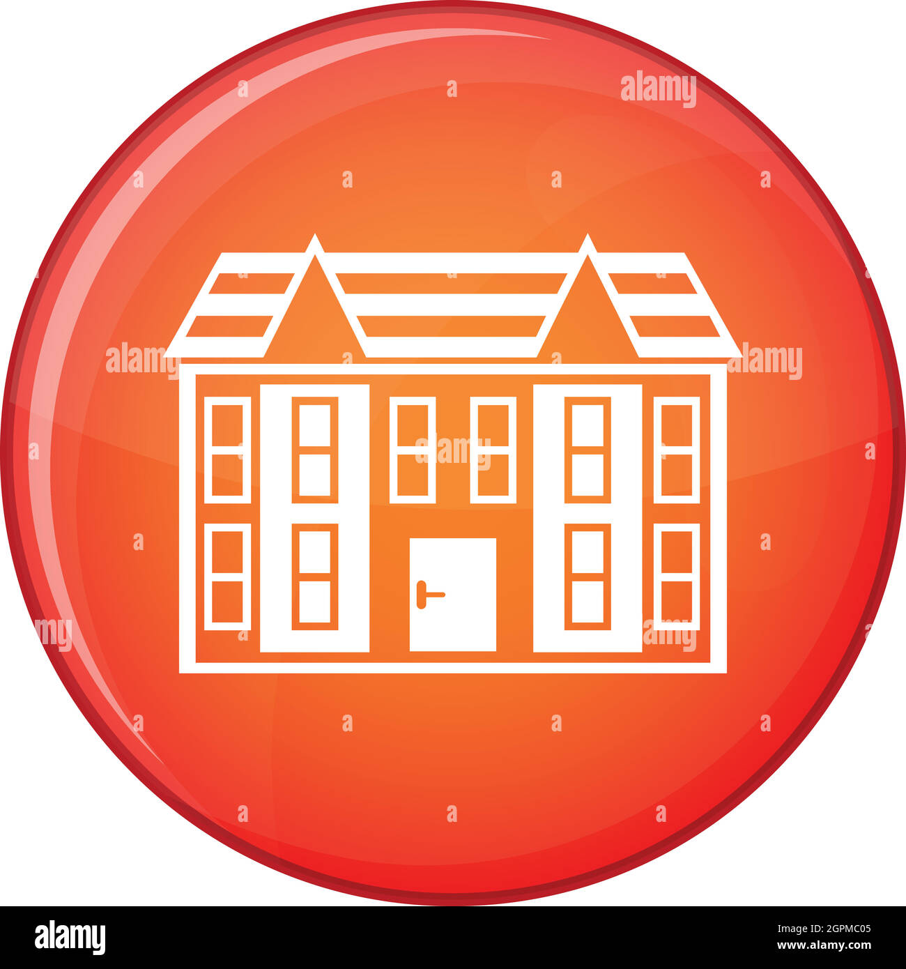 Large two-storey house icon, flat style Stock Vector Image & Art - Alamy