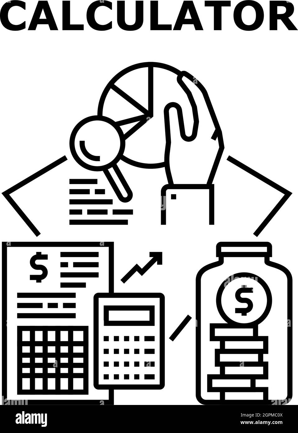 Calculator Tool Vector Concept Color Illustration Stock Vector Image ...