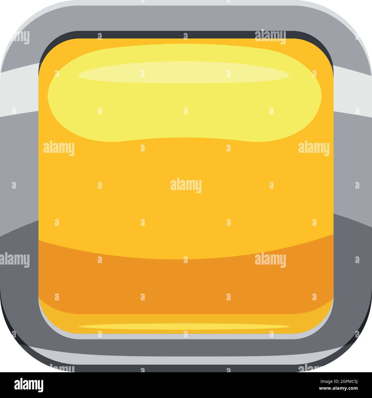 Yellow square button icon, cartoon style Stock Vector Image & Art - Alamy