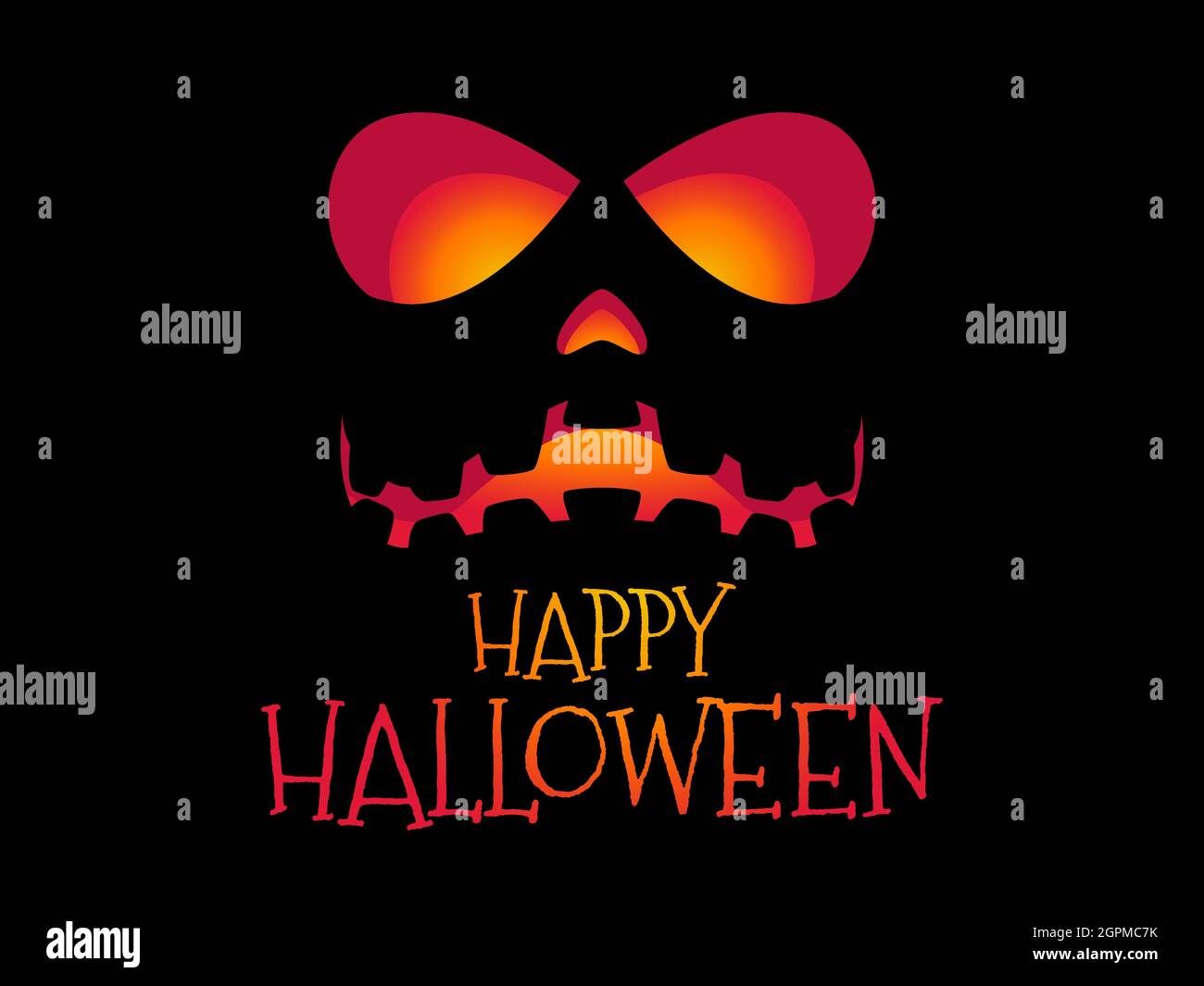 Happy Halloween scary pumpkin face. Halloween Jack O Lantern. Glowing ...