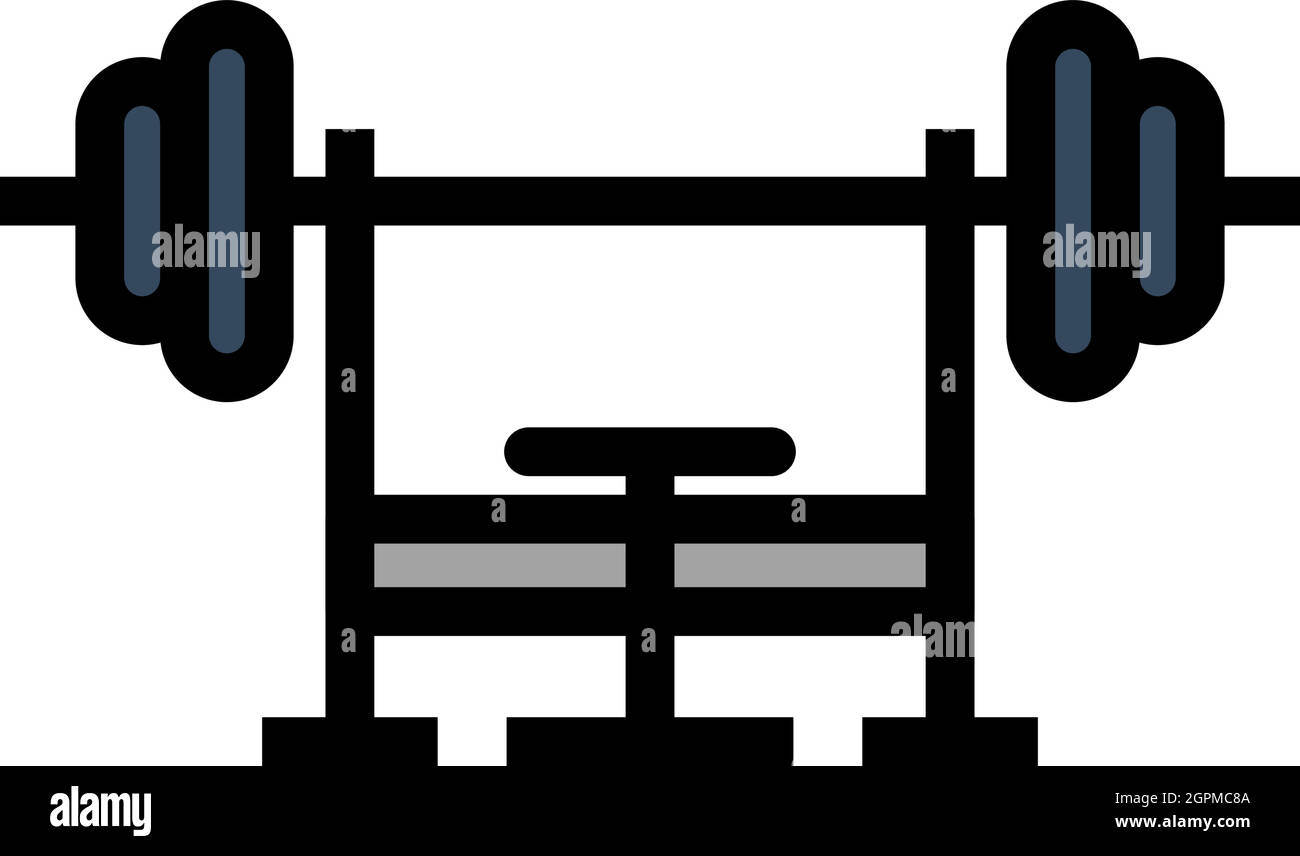Icon Of Bench With Barbell Stock Vector Image & Art - Alamy