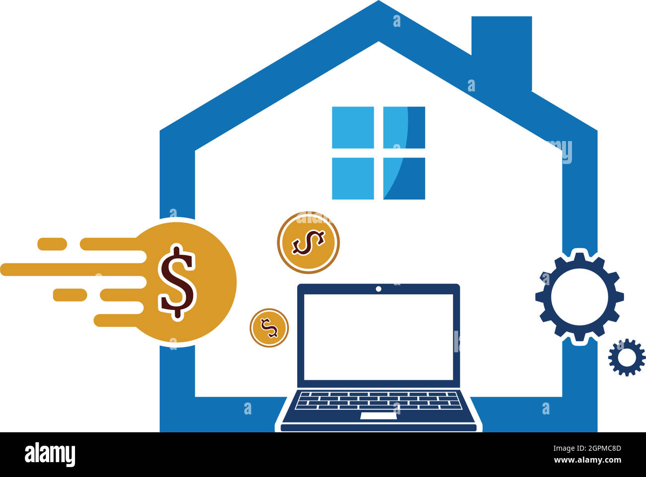 Stay work from home Stock Vector Images - Alamy