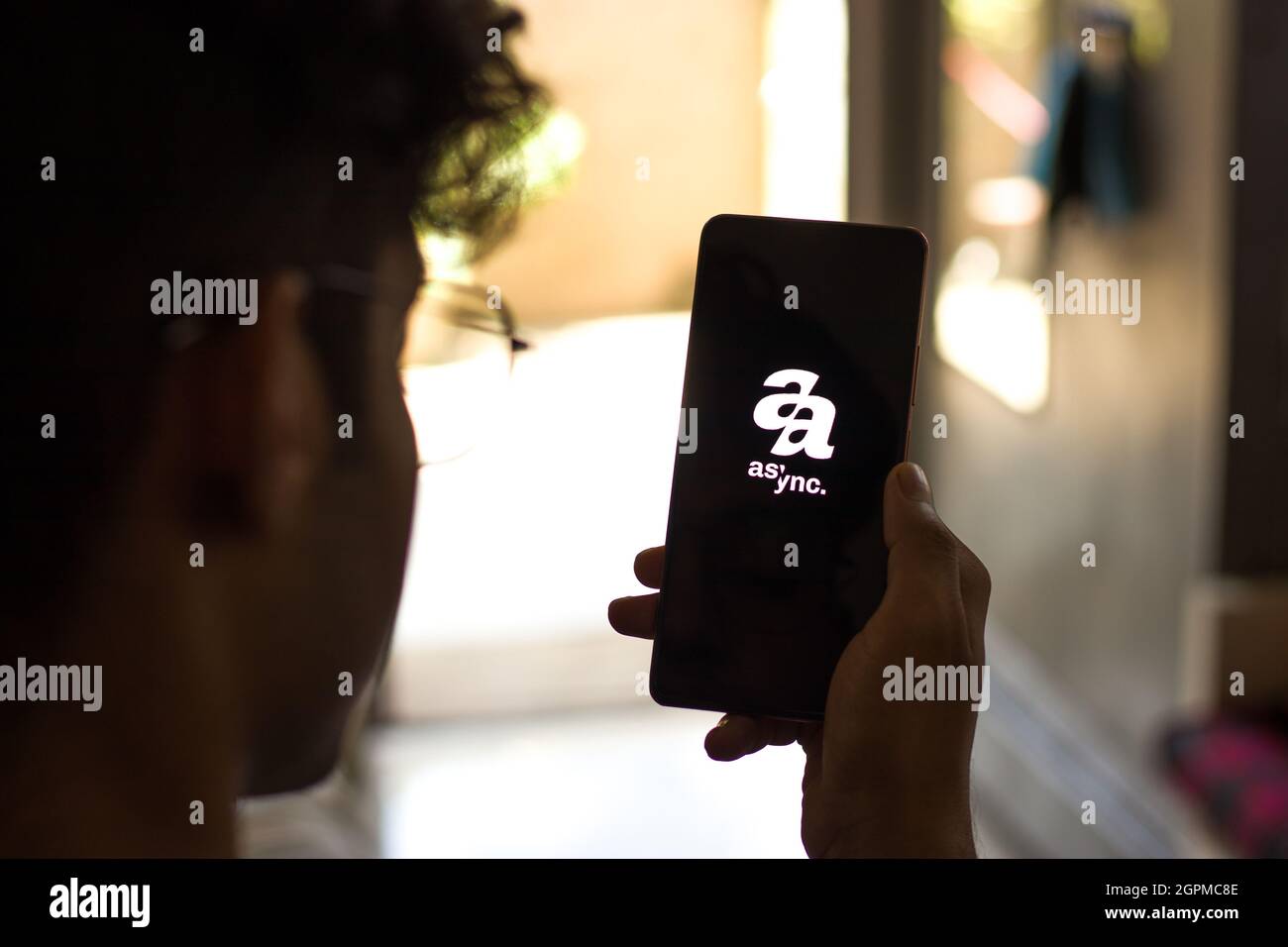 West Bangal, India - September 28, 2021 : Async art logo on phone ...