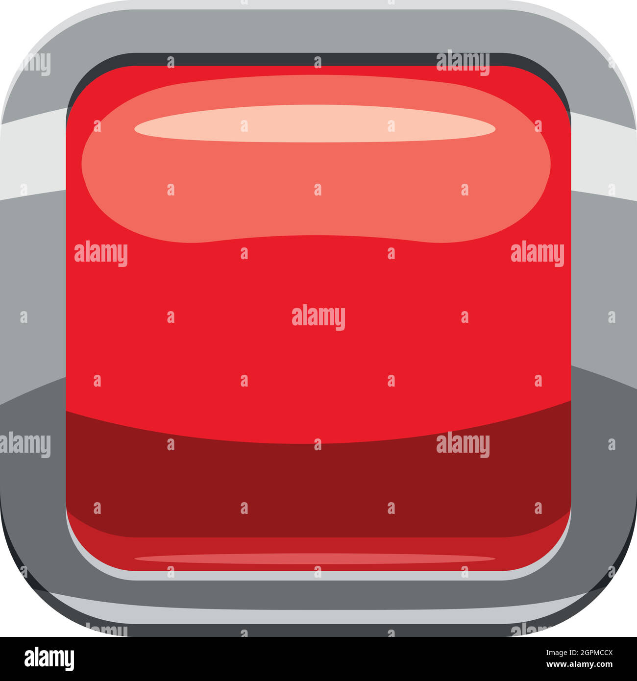 Red square button icon, cartoon style Stock Vector Image & Art - Alamy