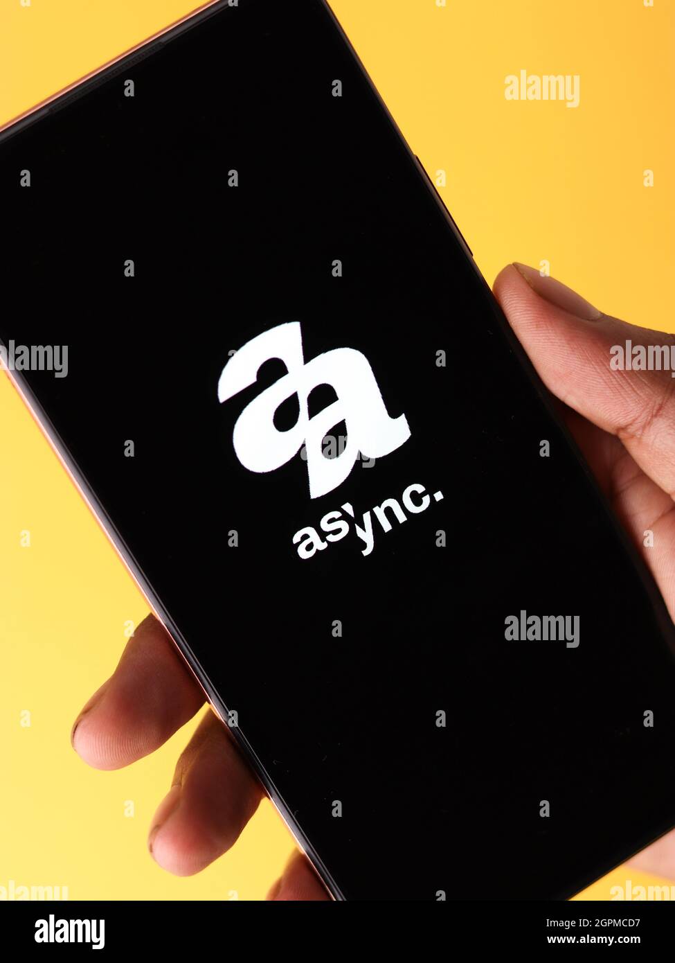 West Bangal, India - September 28, 2021 : Async art logo on phone ...
