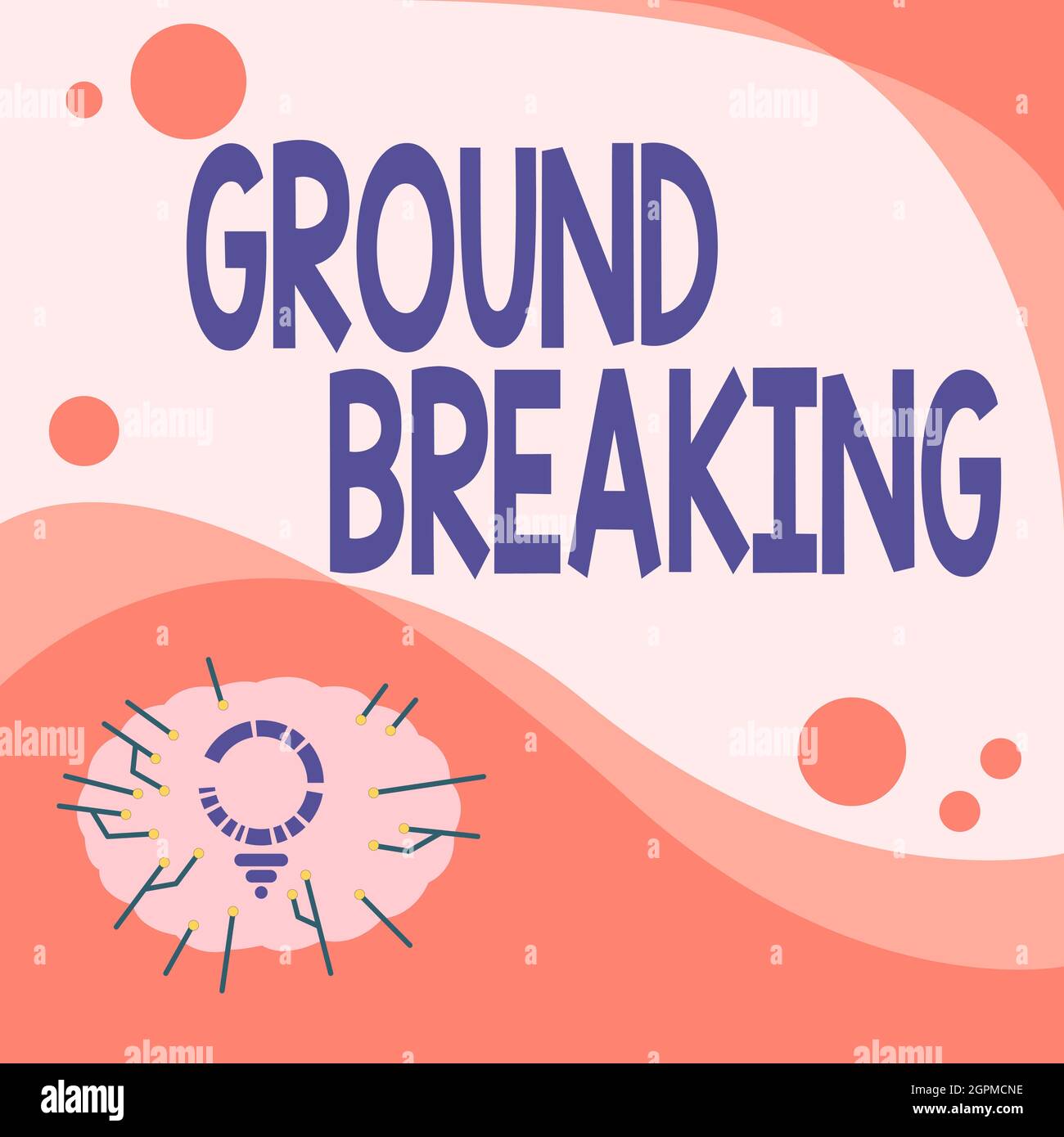 Sign displaying Groundbreaking. Word Written on Very new and a big ...