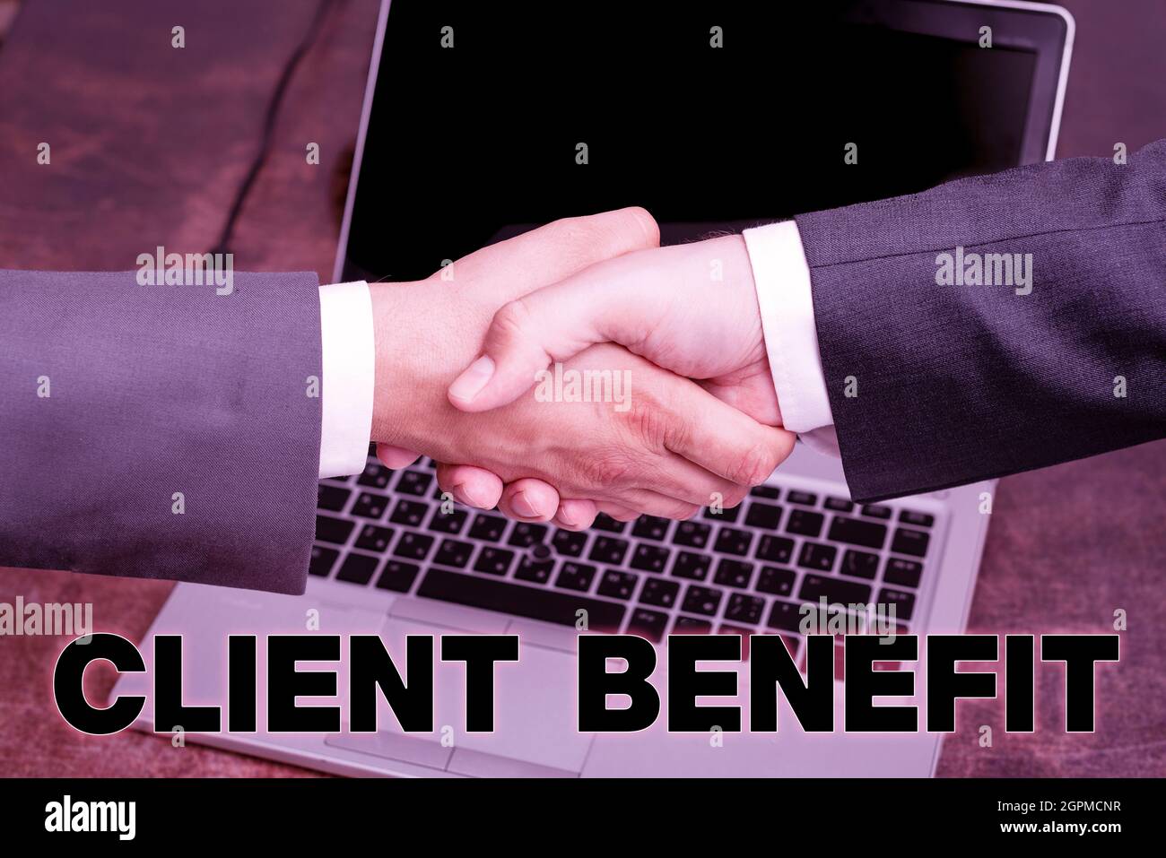 Conceptual caption Client Benefit. Business approach The real or ...