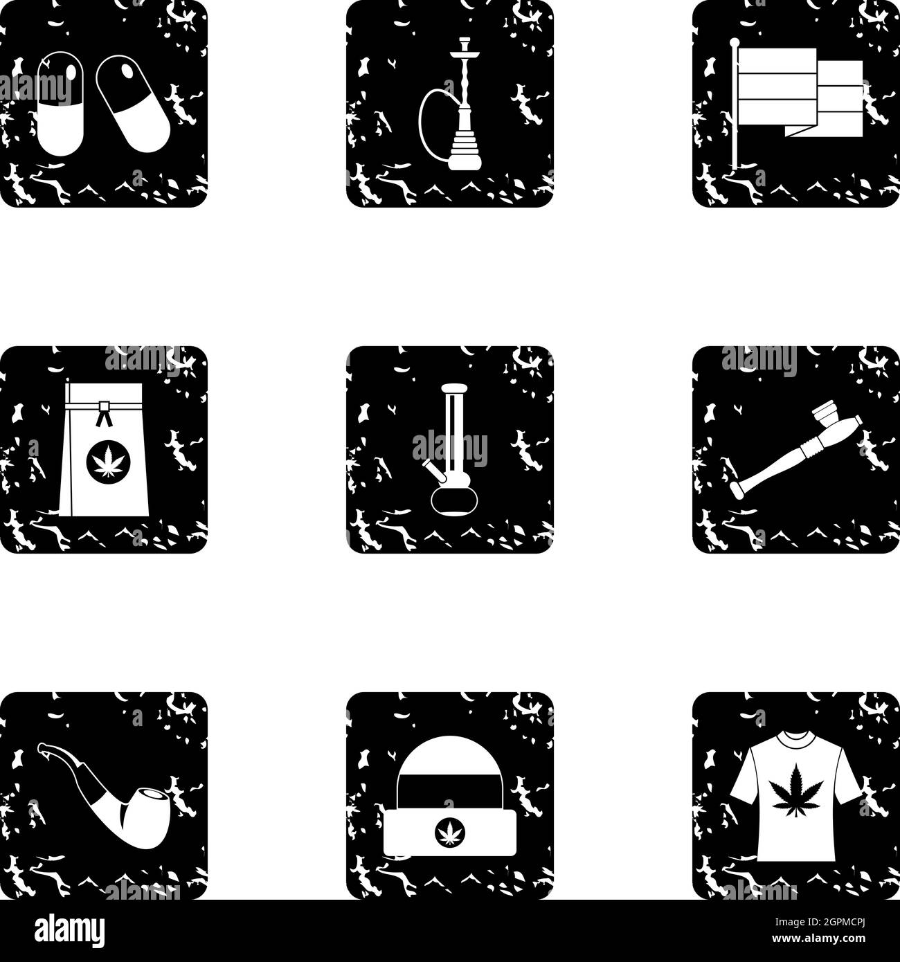 Marijuana icons set, grunge style Stock Vector Image & Art - Alamy