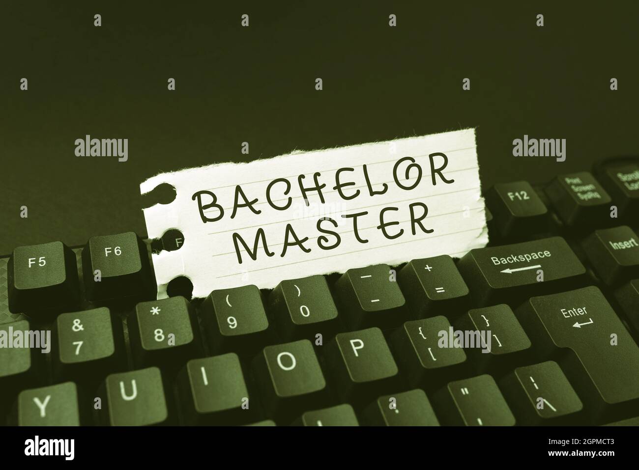 Hand writing sign Bachelor Master. Word Written on An advanced degree ...