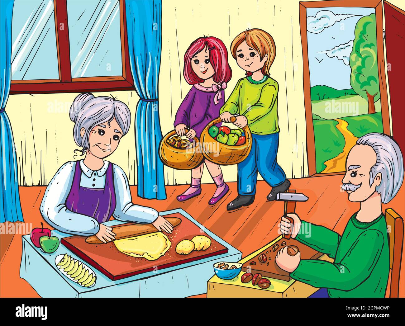 Telling story in girl Stock Vector Images - Alamy