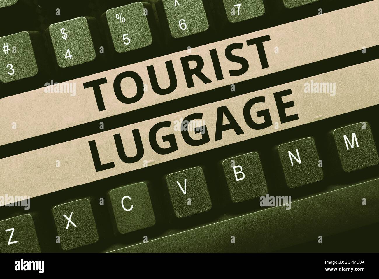 Handwriting text Tourist Luggage. Concept meaning big bag that contains ...