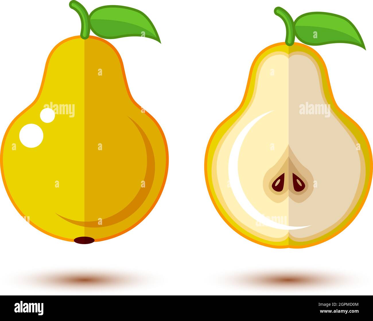 a pear, a pear in cross-section, flat vector Stock Vector Image & Art ...