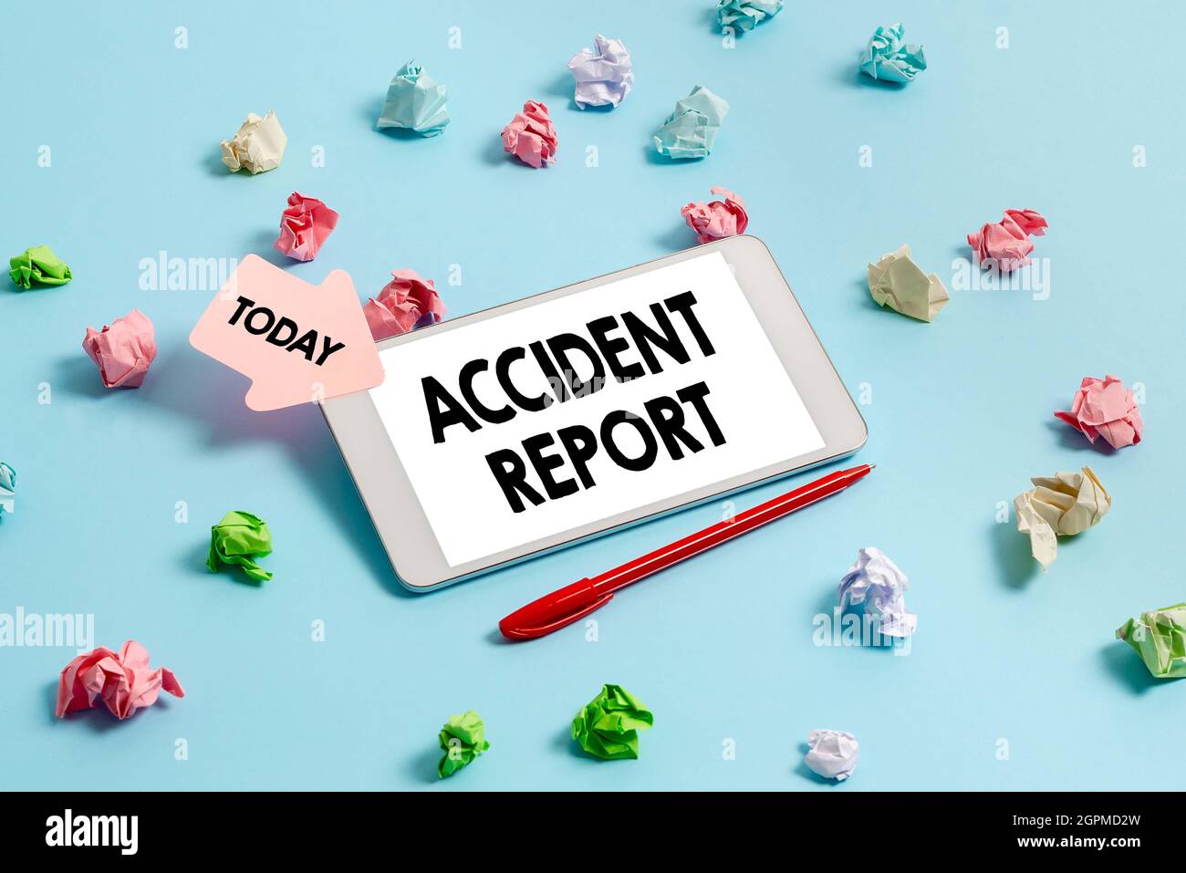 Hand writing sign Accident Report. Word Written on A form that is ...