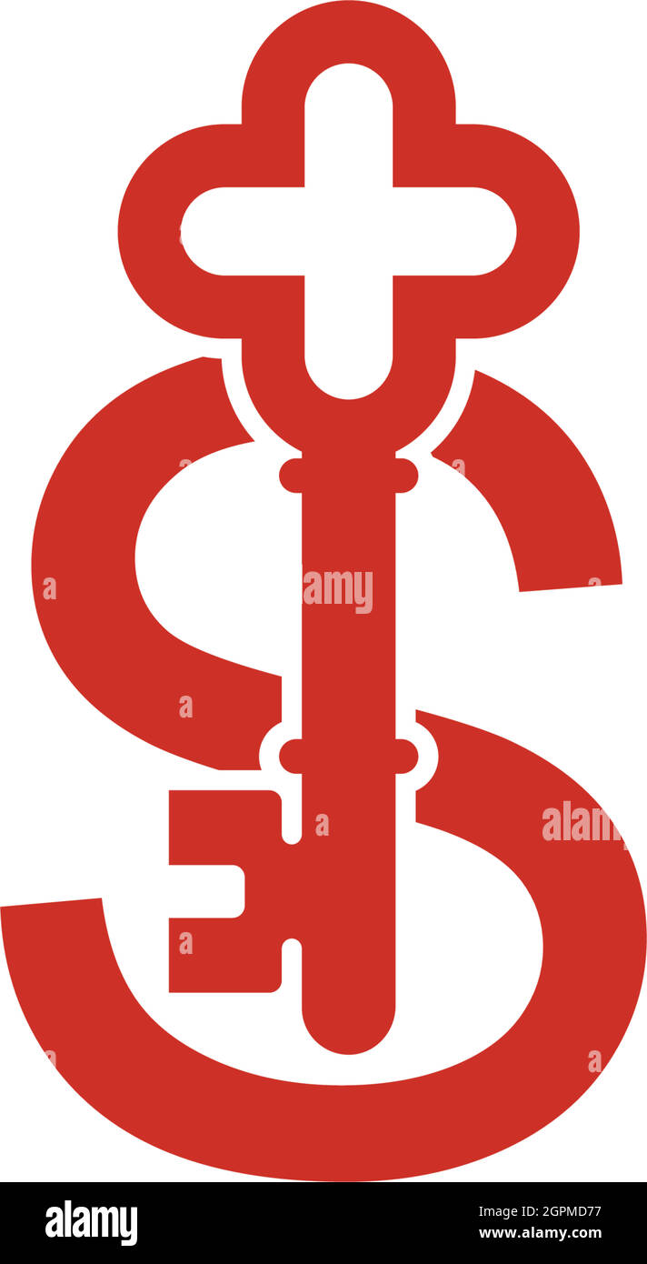 Letter S logo icon with key icon design symbol template Stock Vector ...