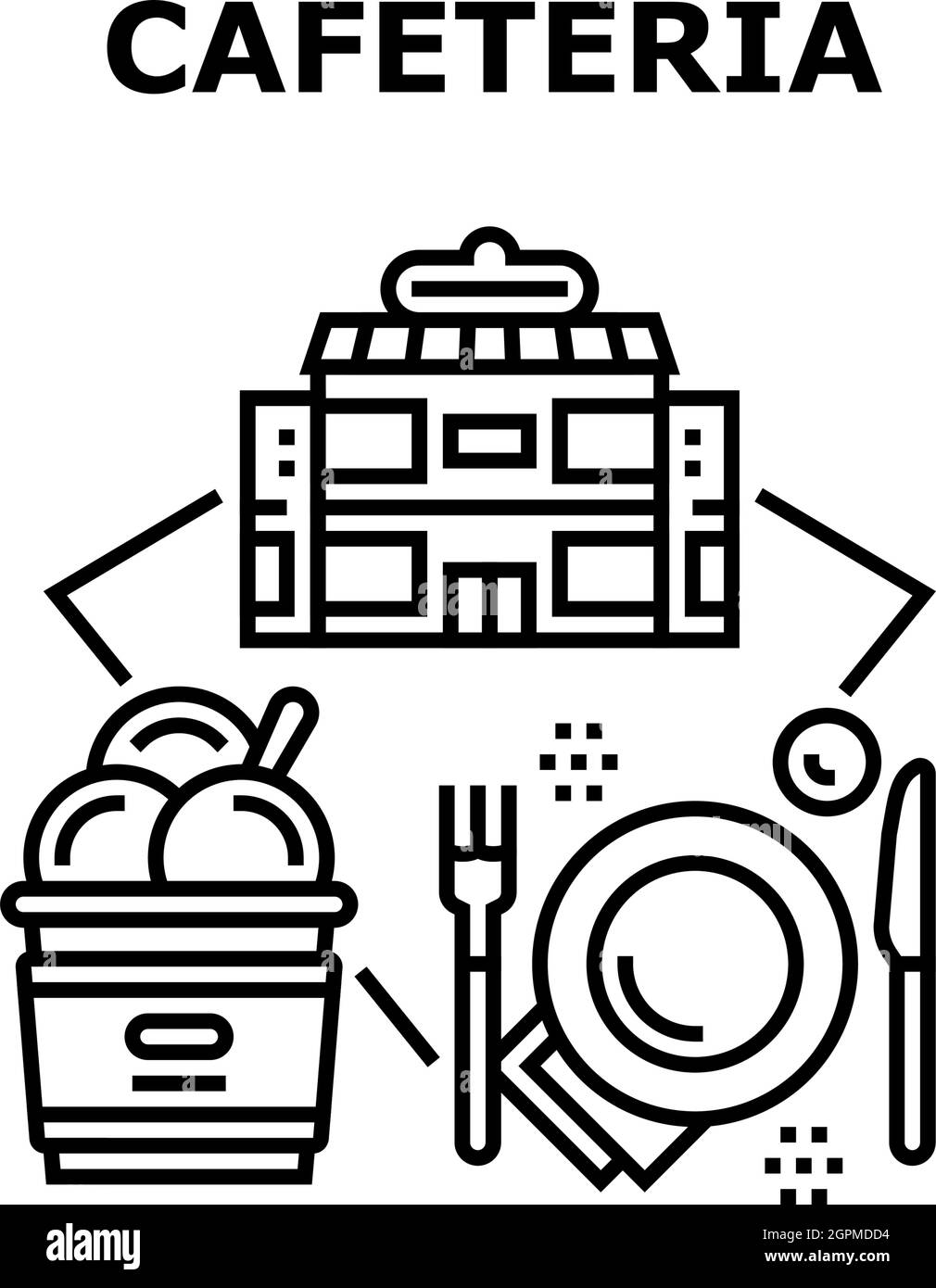 Cafeteria Food Vector Concept Color Illustration Stock Vector Image ...