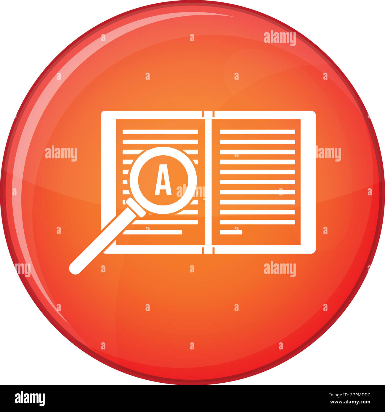 Magnifying glass over open book icon, flat style Stock Vector Image ...