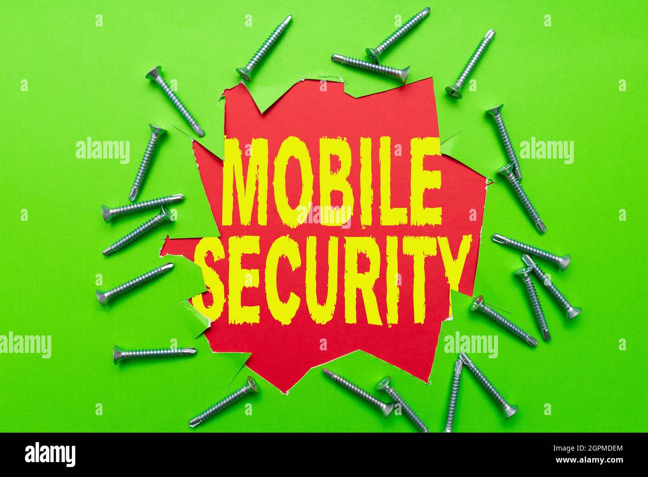 Conceptual caption Mobile Security. Business showcase Protection of ...