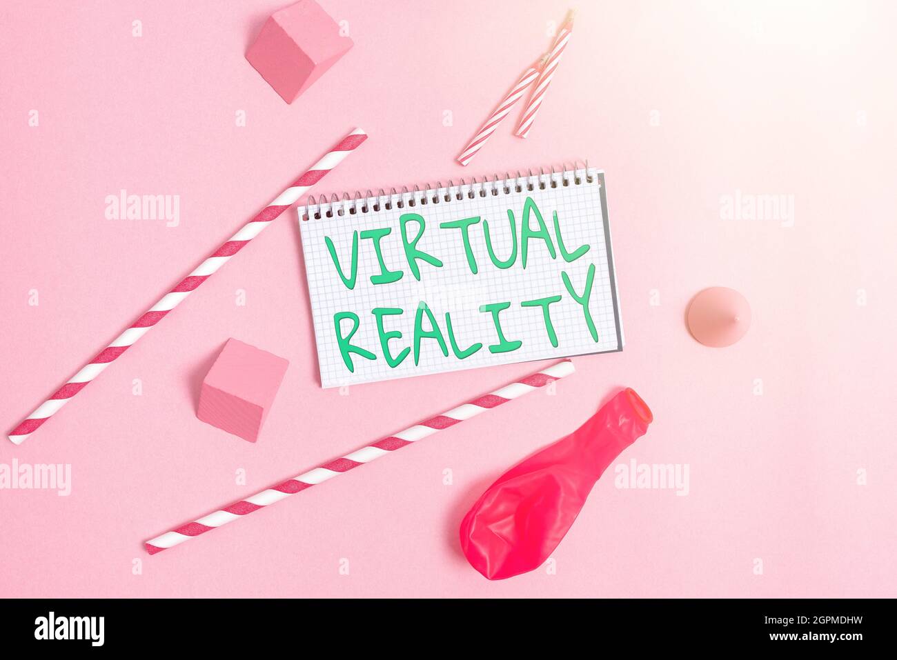 Text sign showing Virtual Reality. Business concept an artificial ...
