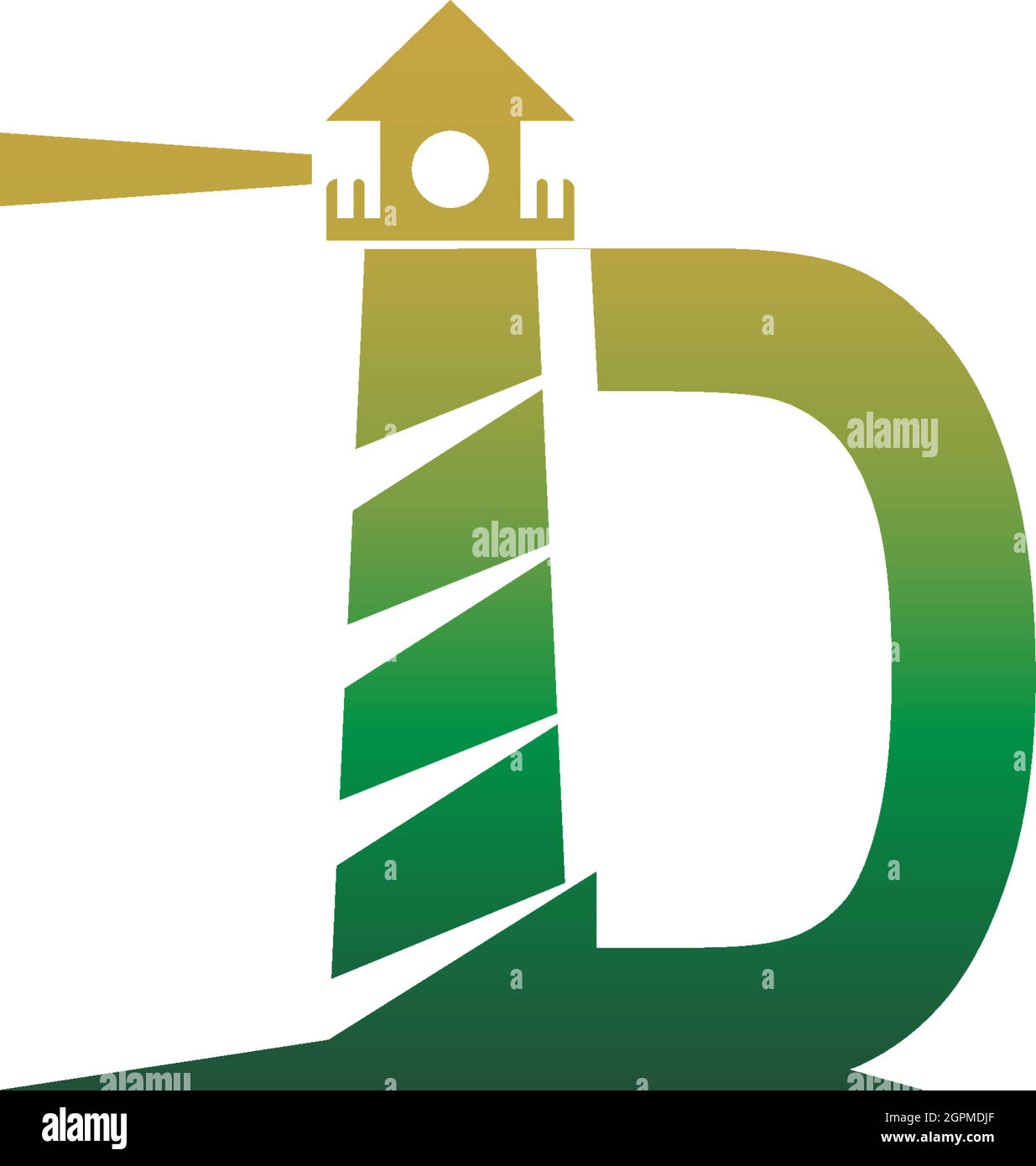 Letter D with lighthouse icon logo design template Stock Vector Image ...