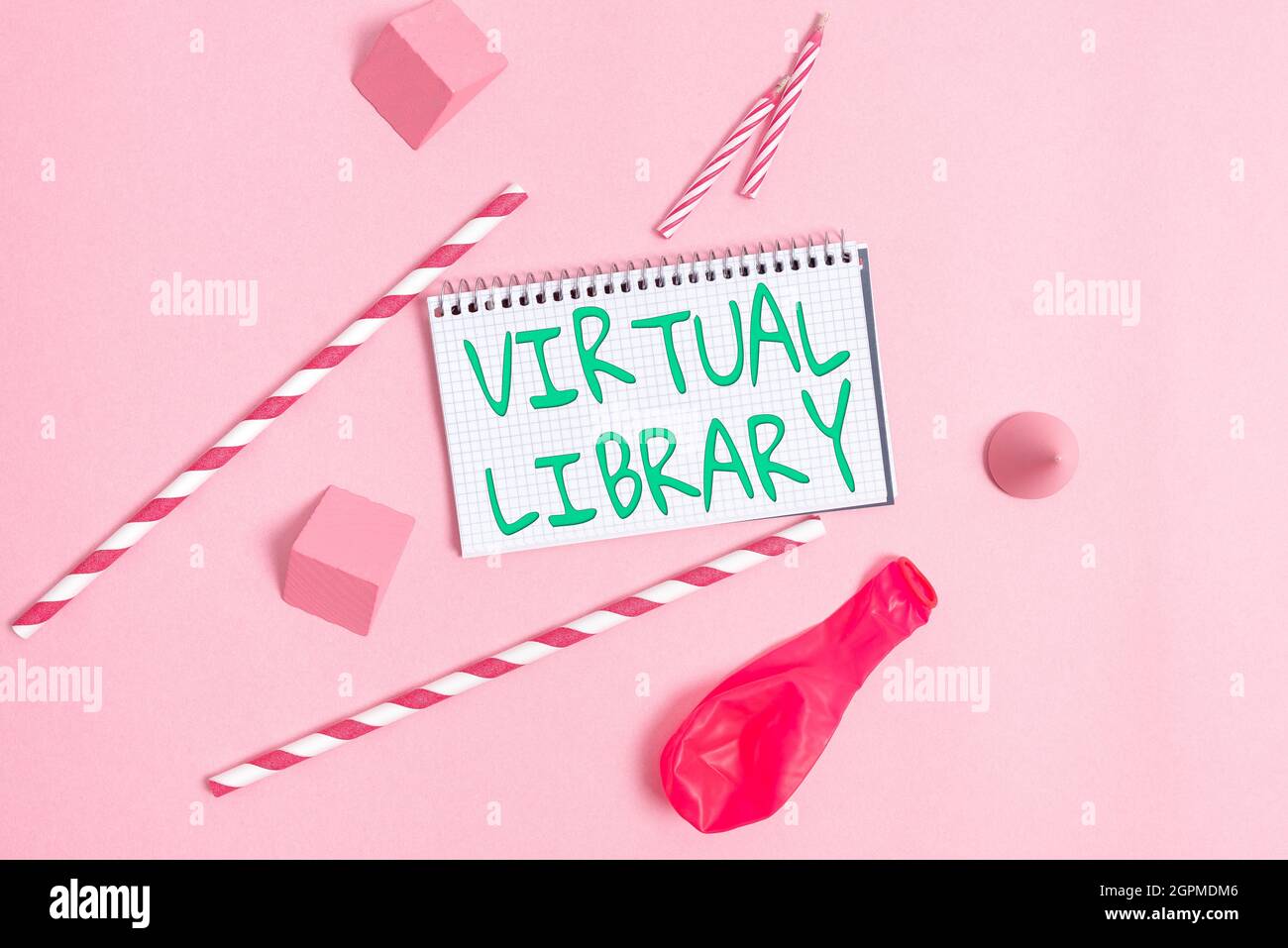 Text caption presenting Virtual Library. Business approach collection ...