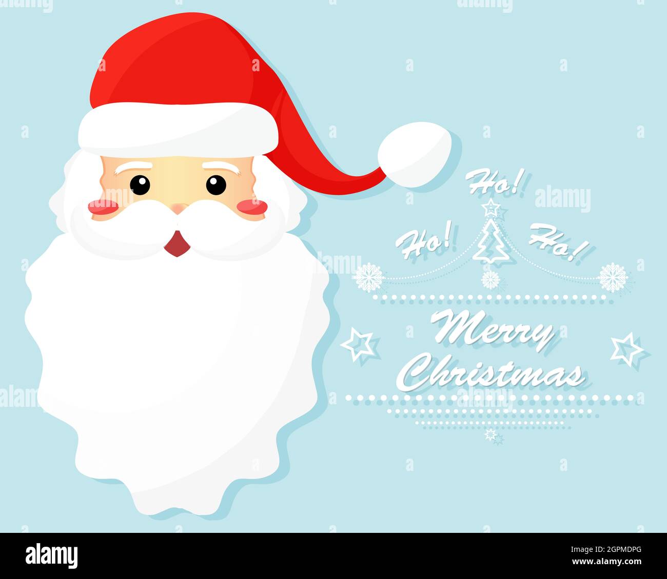 Christmas character Santa Claus smiling with eyes open. Vector ...