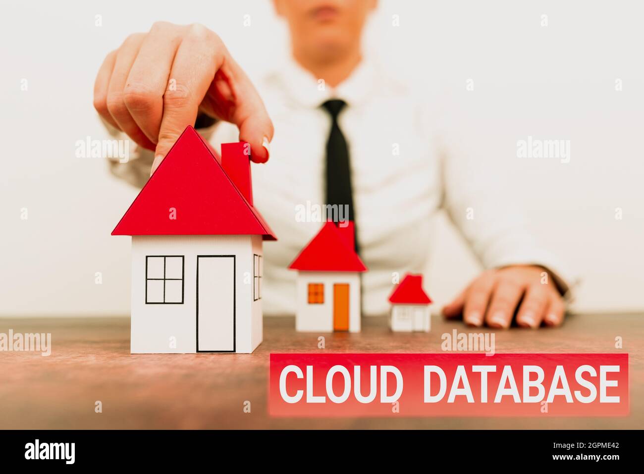 Hand writing sign Cloud Database. Business overview optimized or built for a virtualized ...