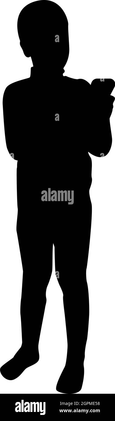 Child telephone mobile silhouette Stock Vector Images - Alamy