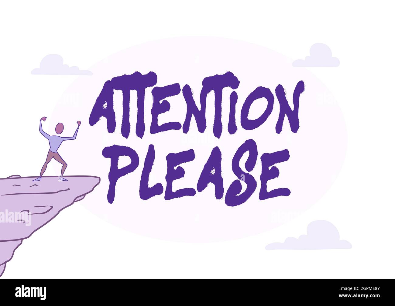 Hand writing sign Attention Please. Word Written on Asking showing to ...
