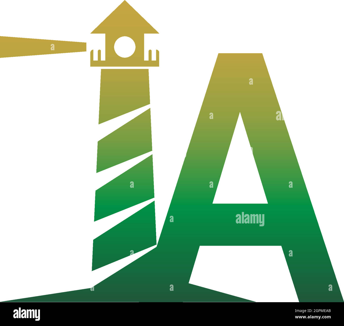 Letter A with lighthouse icon logo design template Stock Vector Image ...