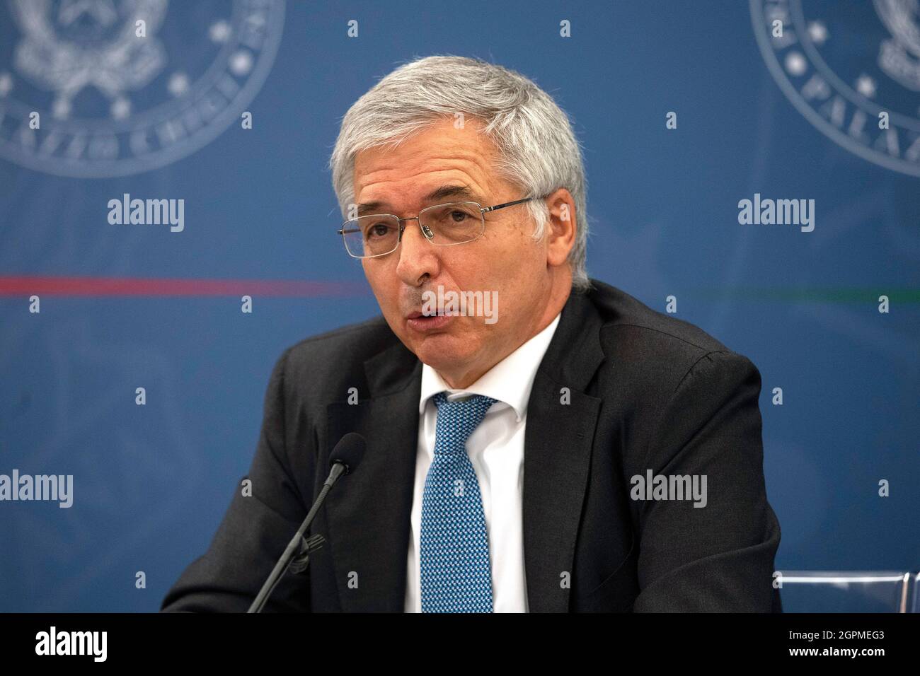 Rome, Italy. 29th Sep, 2021. The Minister of Economy Daniele Franco in ...