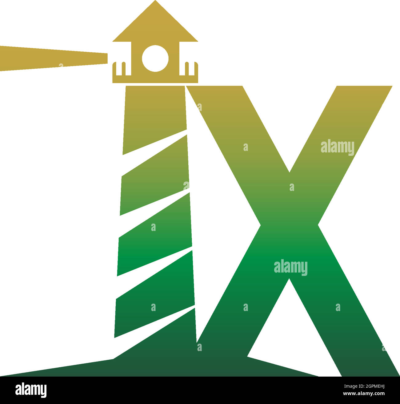 Letter X with lighthouse icon logo design template Stock Vector Image ...
