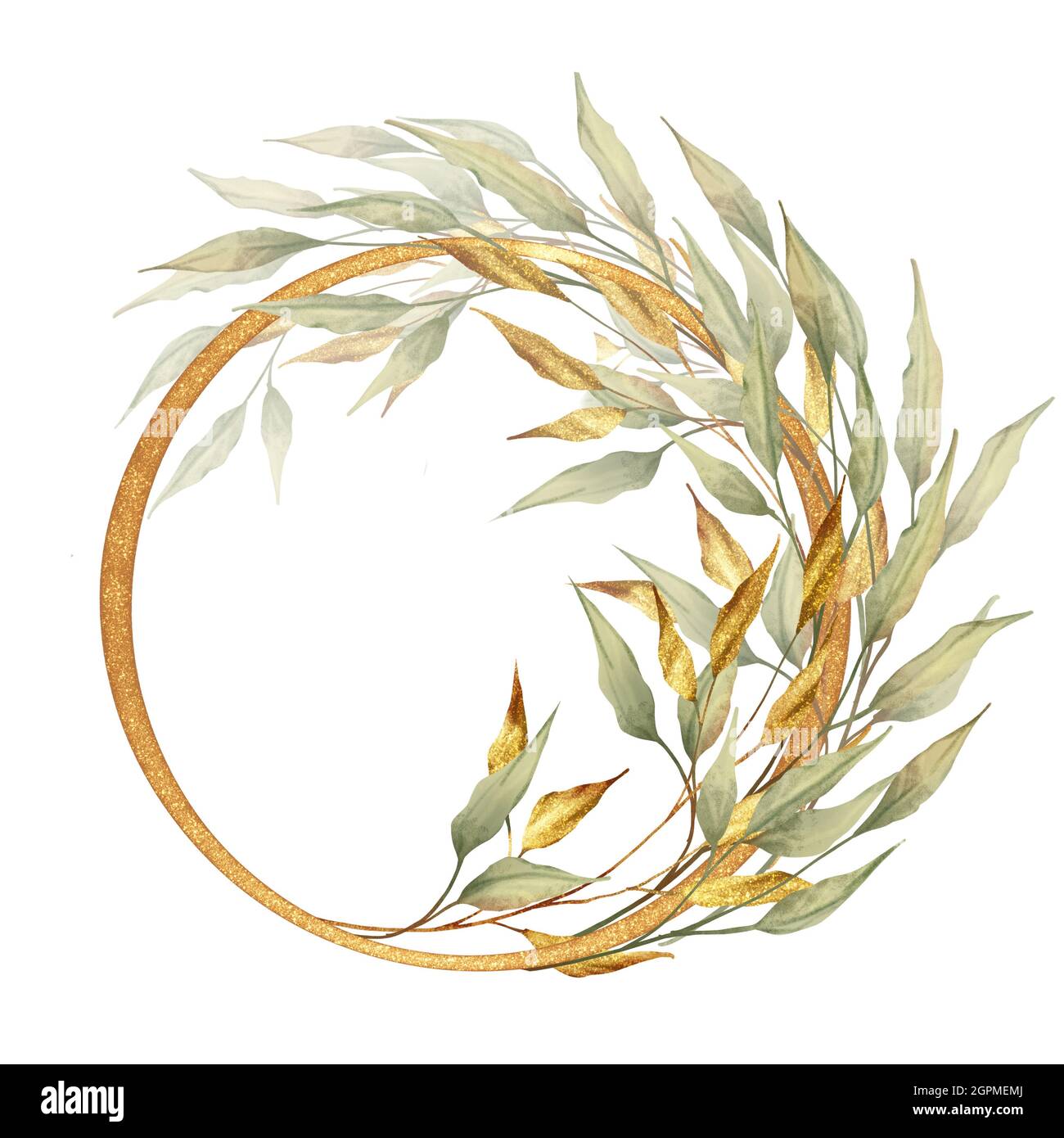 Gold round frame hi-res stock photography and images - Alamy