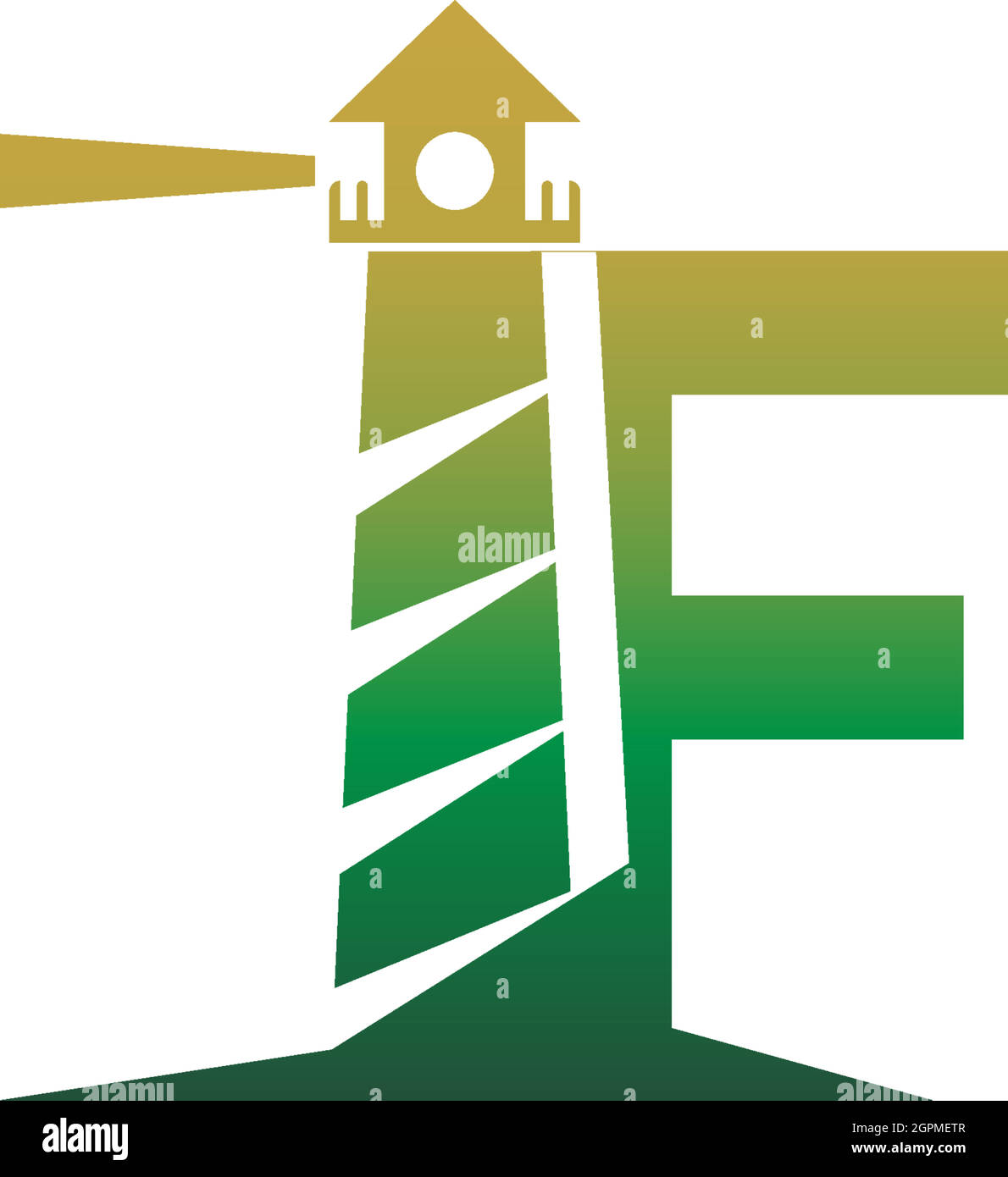 Letter F with lighthouse icon logo design template Stock Vector Image ...