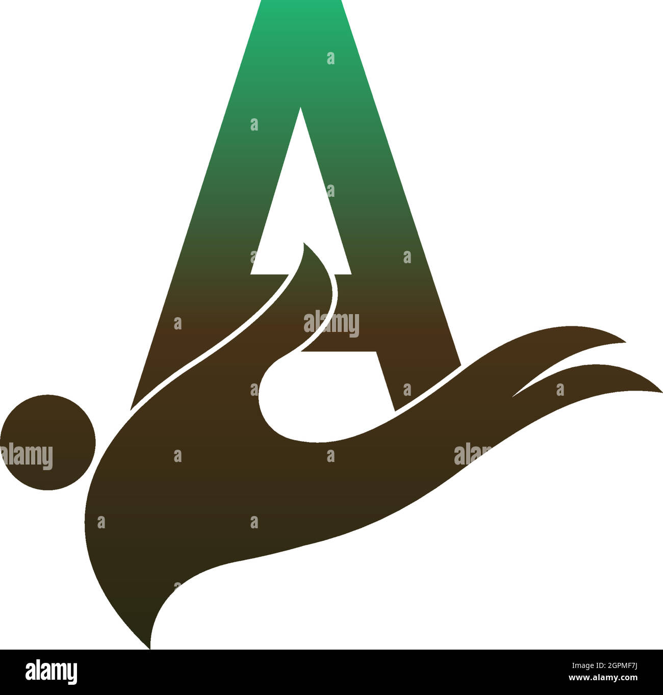 Letter A logo icon with people hand design symbol template Stock Vector ...