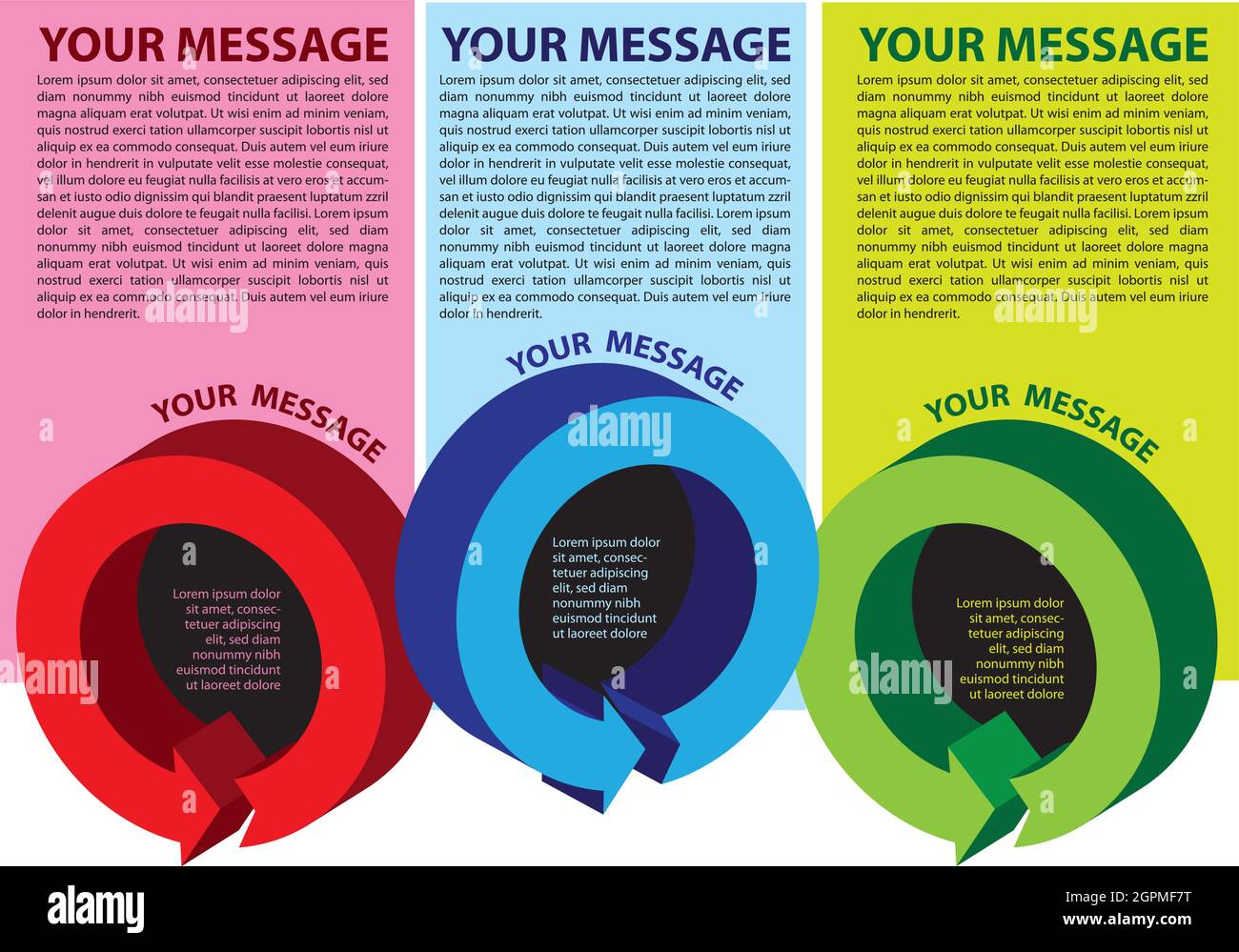 Layout design of circle blocks with colors and area for text. Vector ...