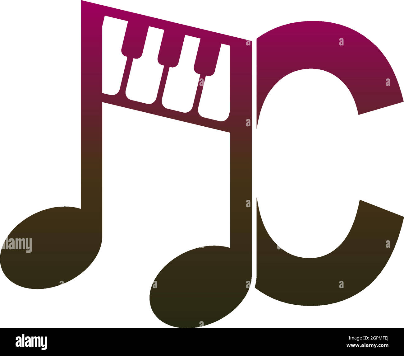 Letter C logo icon with musical note design symbol template Stock ...