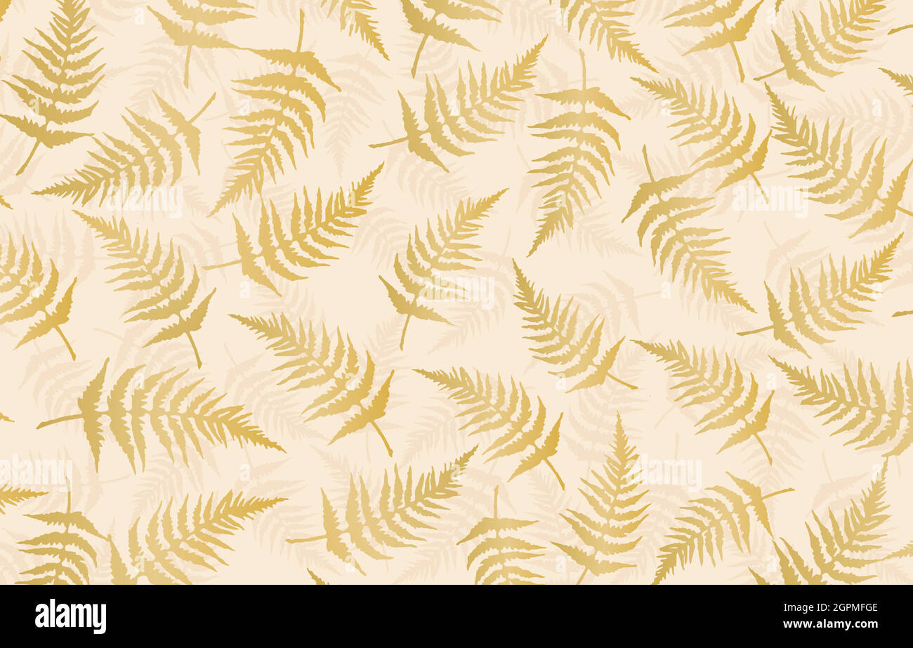 seamless pattern with leaves backgrounds, golds fern background ...